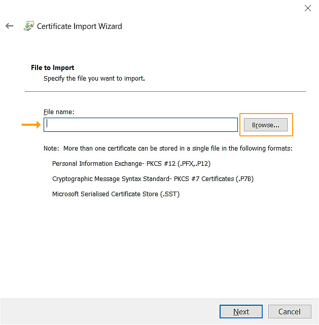 Import Certificate